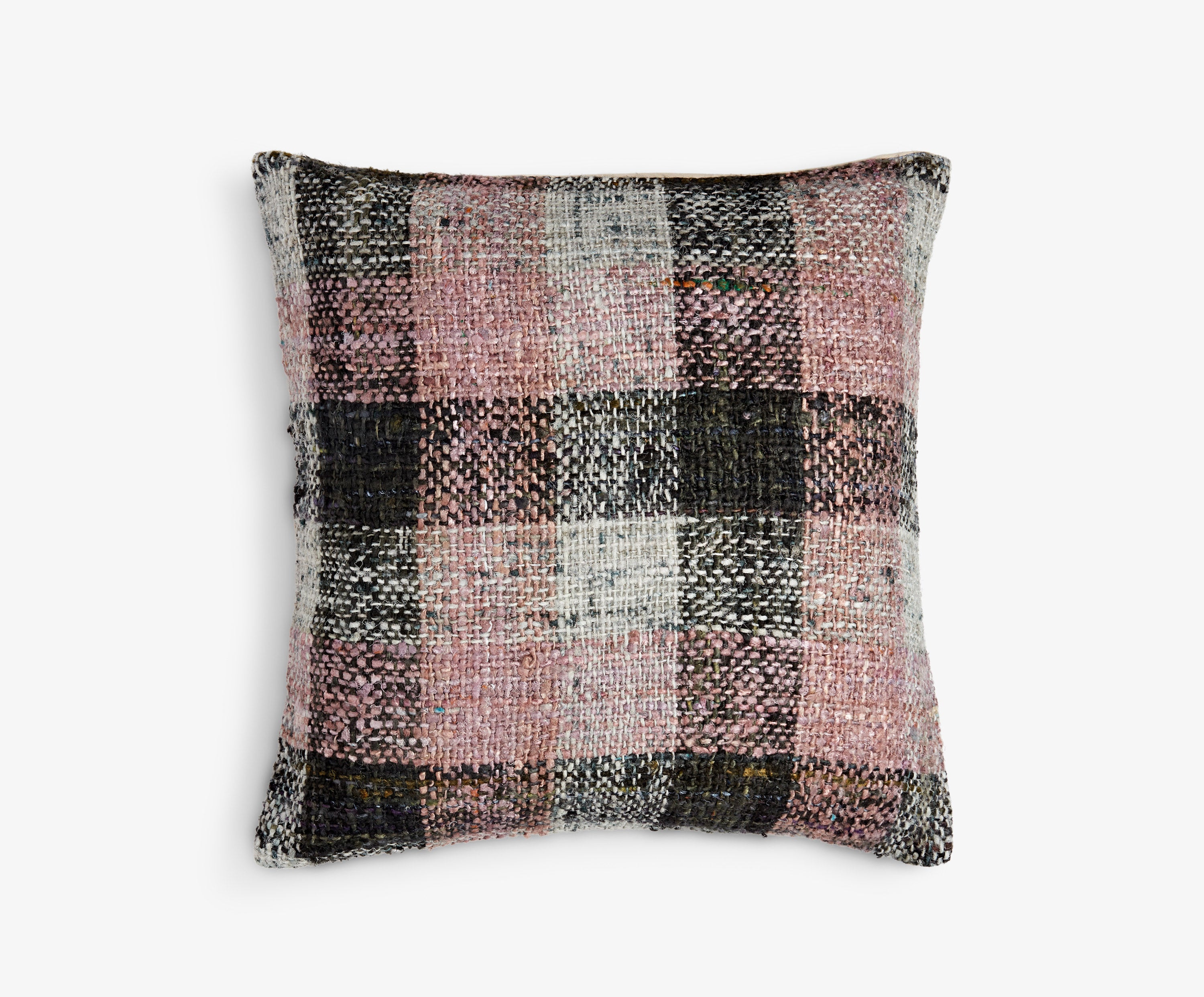 Large Square Blue/Pink Check Cushion – Tetrad