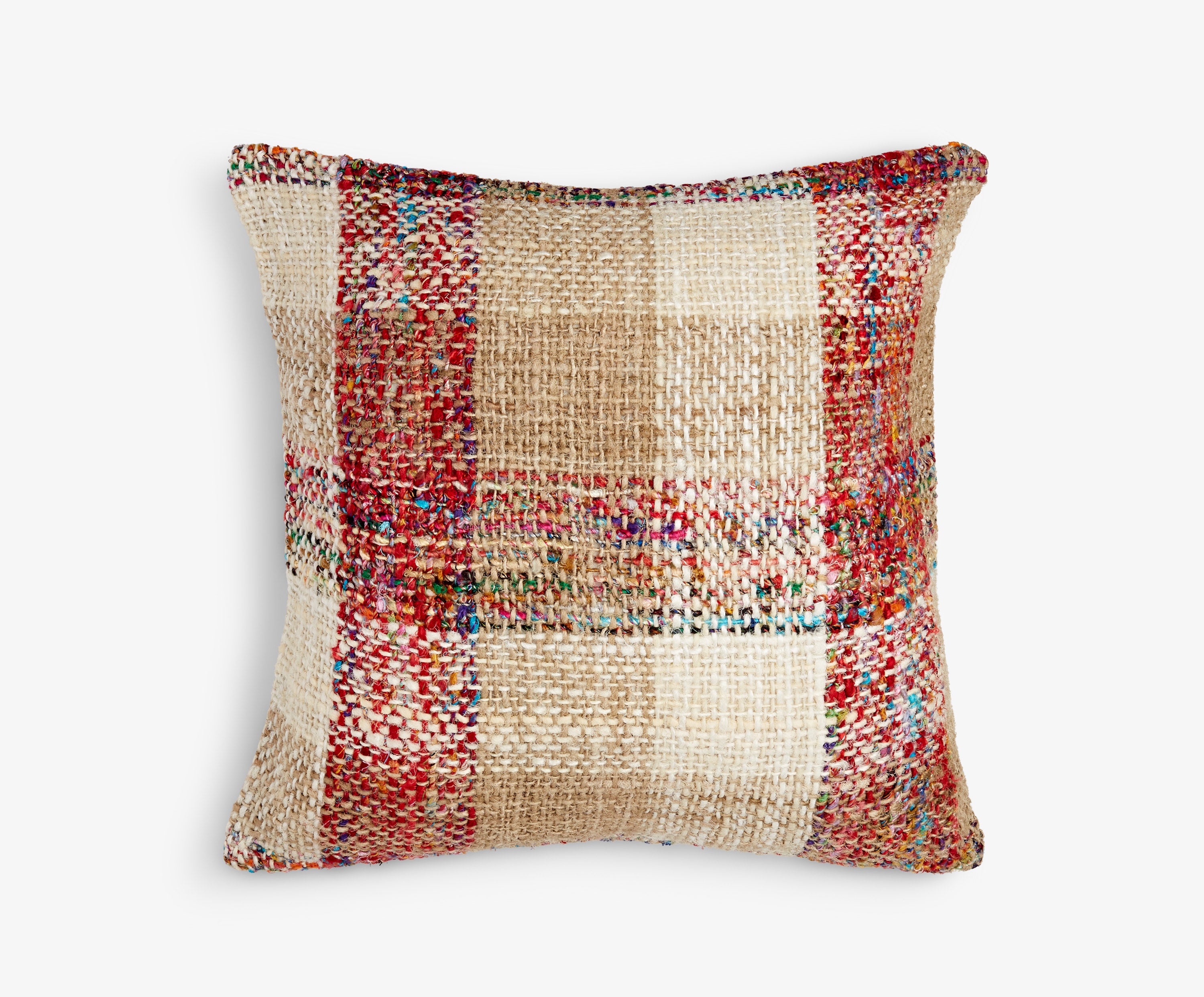 Medium Square Brown Check Cushion – Tetrad